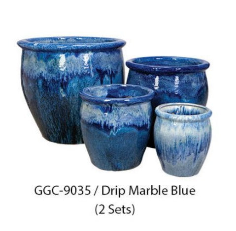 Tall Fishbowl 11" Drip Marble Blue – Greenwood Creek Nursery