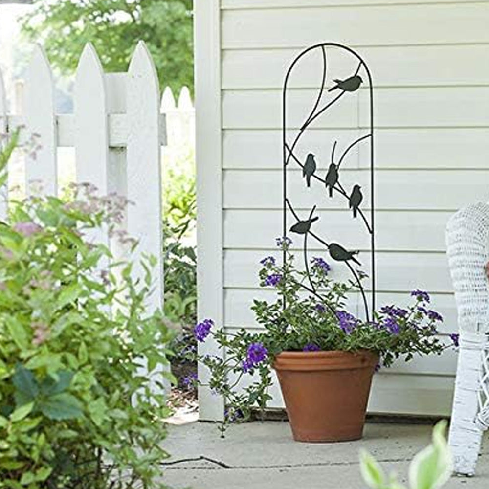 Trellis, 40" Perched Bird Black – Greenwood Creek Nursery