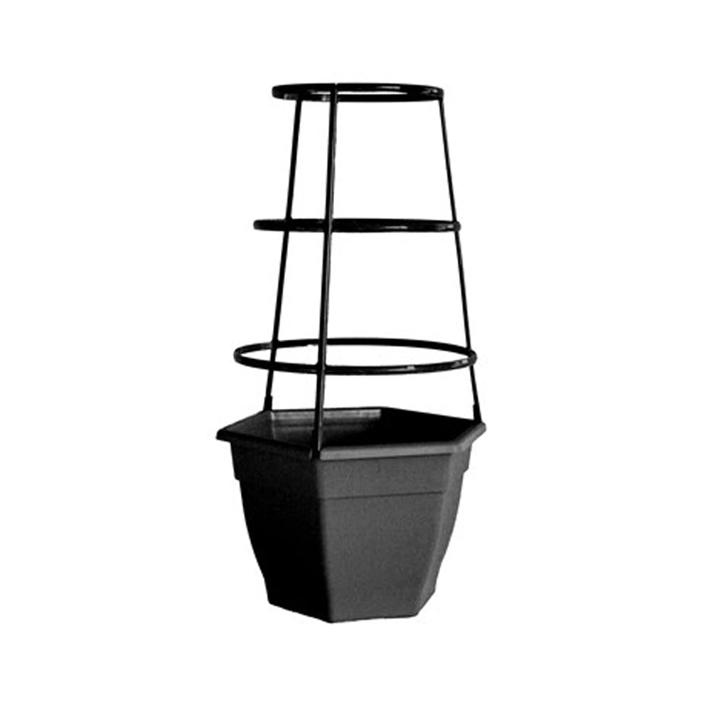 Veggie Pot with Cage Black – Greenwood Creek Nursery